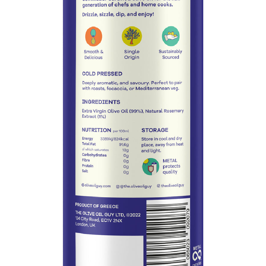 The Olive Oil Guy Rosemary Extra Virgin Olive Oil - 250ml Greek Single