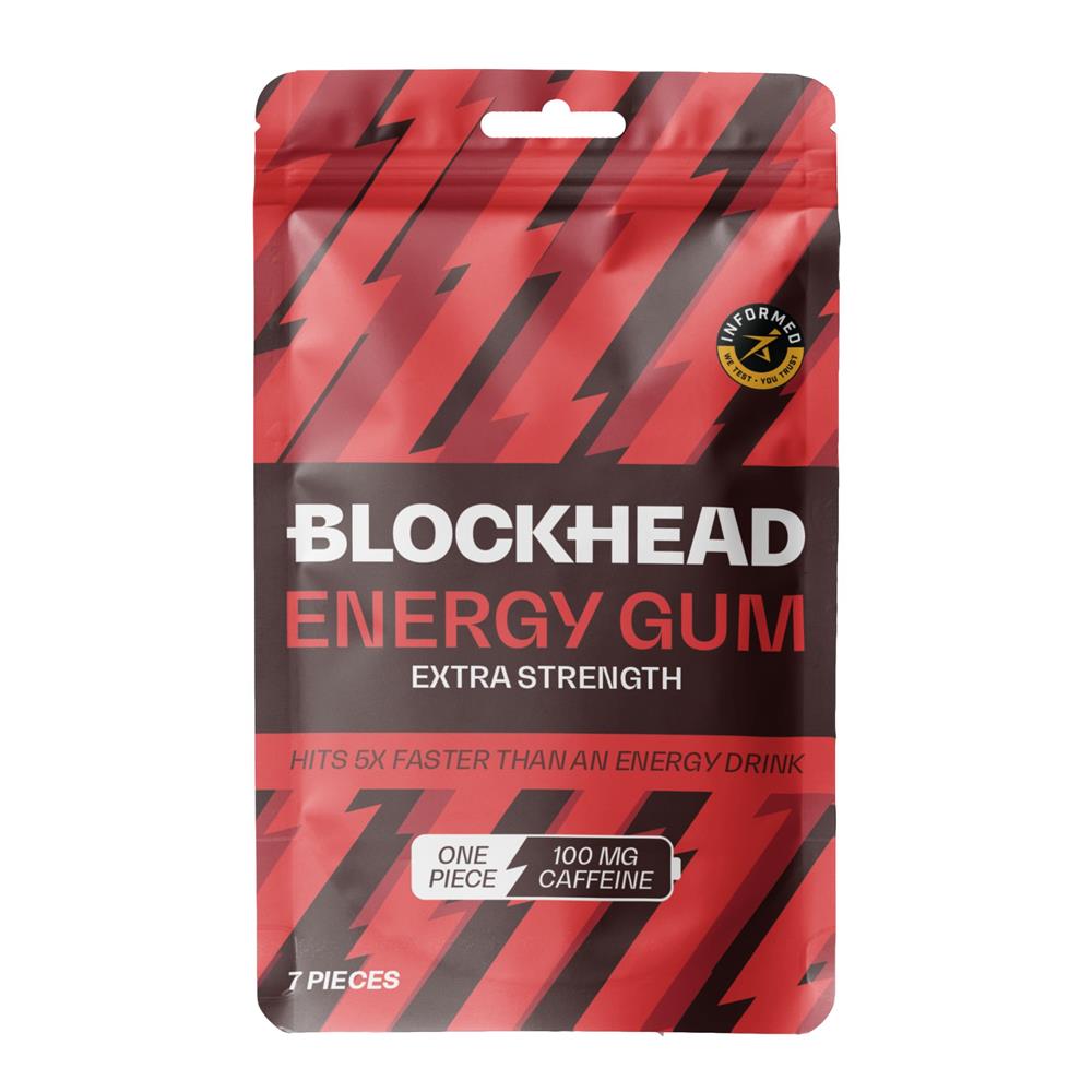 Blockhead Energy Gum Extra Strength 16g (Sold in multiple of 12)