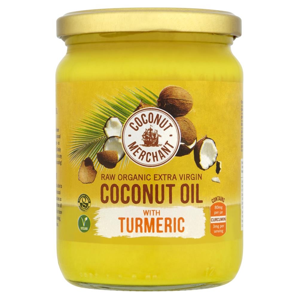 Coconut Merchant Raw Organic Extra Virgin Coconut Oil with Turmeric 50