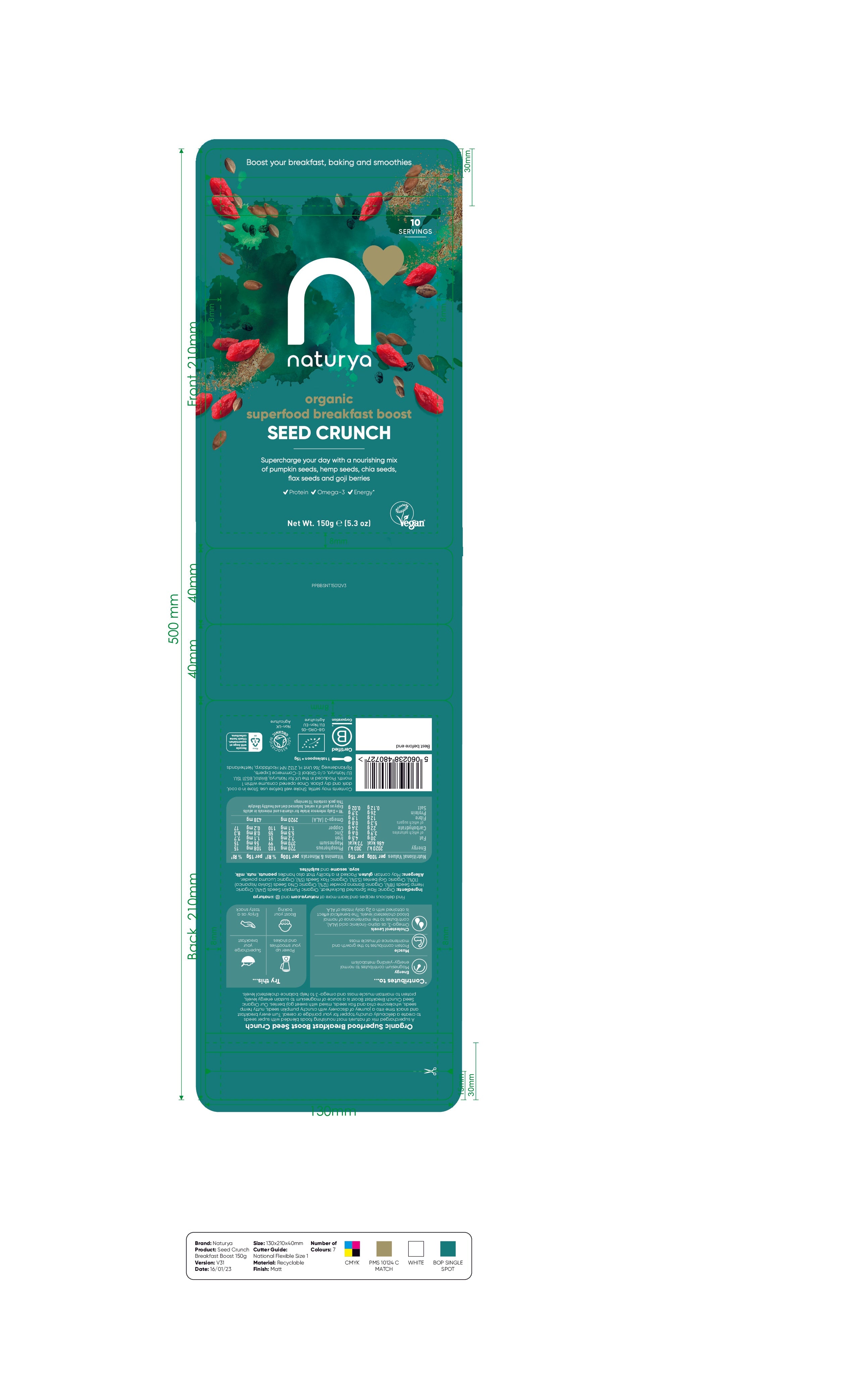 Naturya Breakfast Boost Seed Crunch Organic 150g