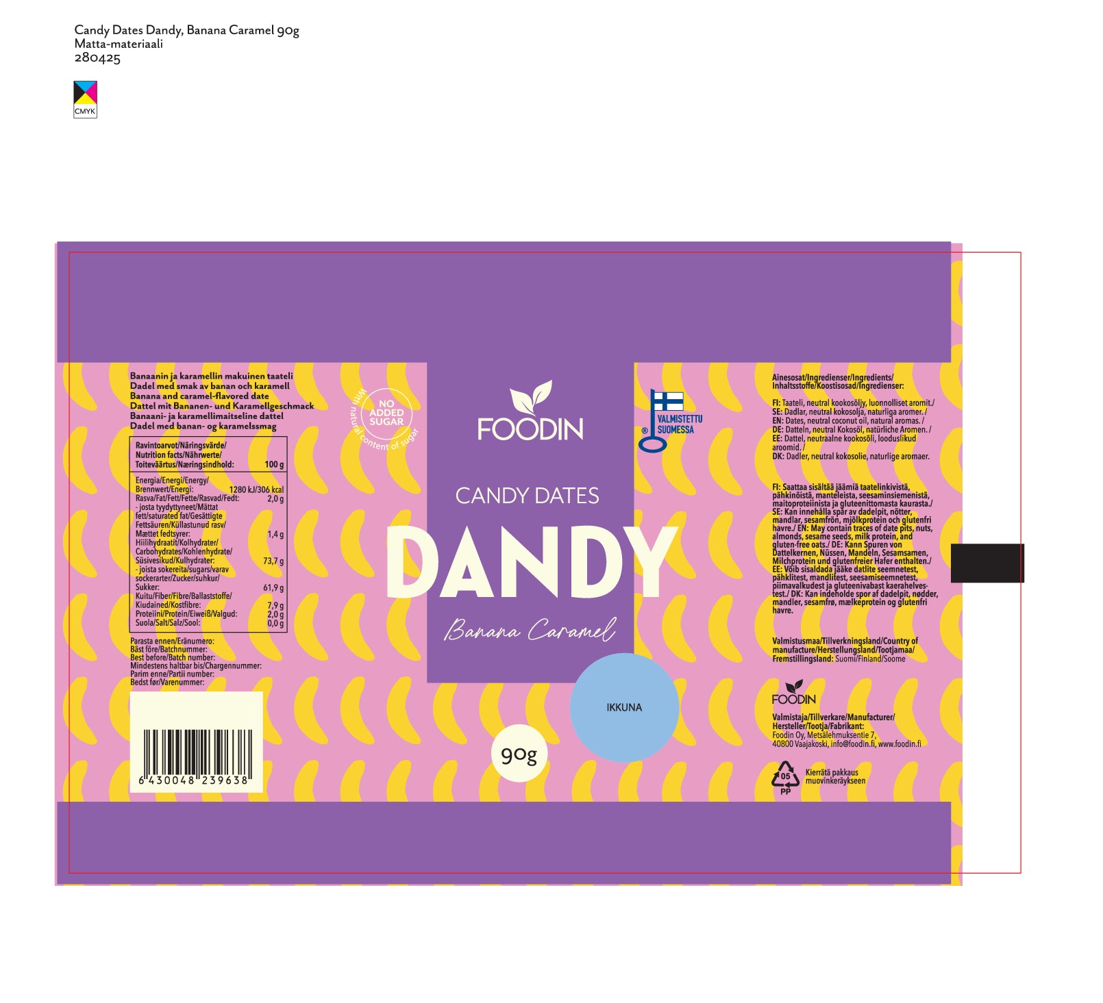 Foodin Dandy Candy Dates Banana Caramel 90g (Sold in multiple of 8)