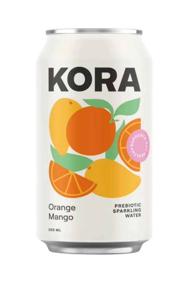 KORA Sparkling Probiotic & Prebiotic Orange Mango Drink 330ml (Sold in