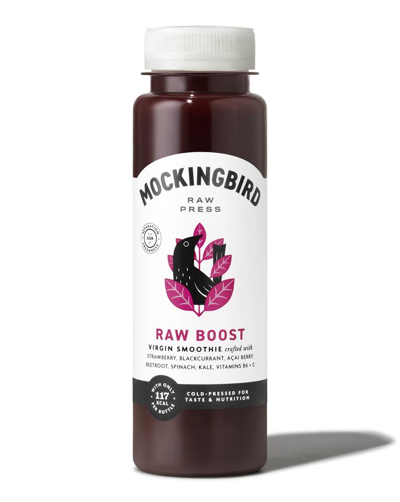 Mockingbird Raw Boost Smoothie Berry & Acai 250ml (Sold in multiple of