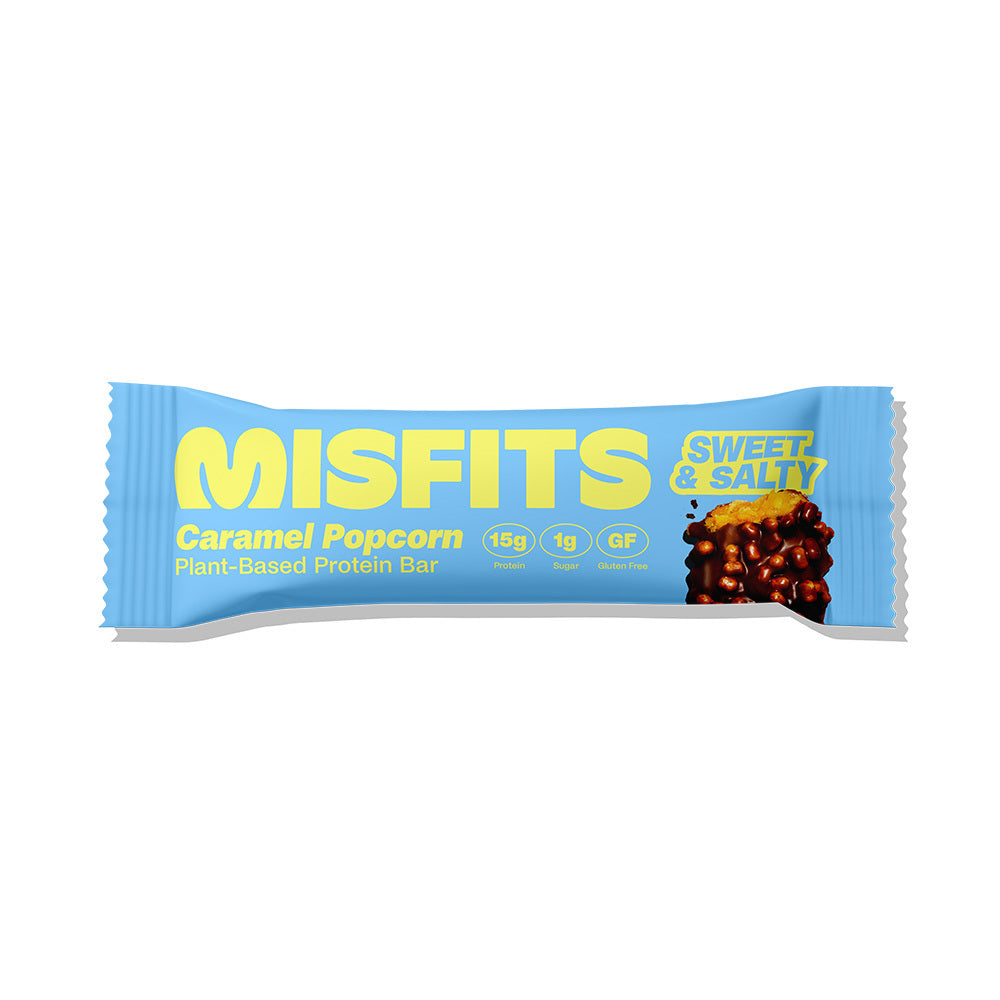 Misfits Health Misfits Plant-Based Caramel Popcorn Protein Bar 50g (So