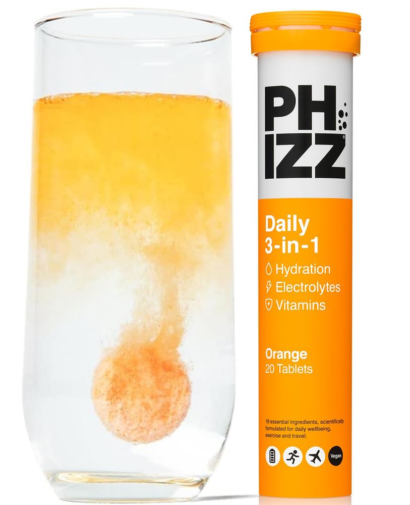 Phizz 3in1 Hydration Electrolytes Vitamins - Orange - 20 Tabs