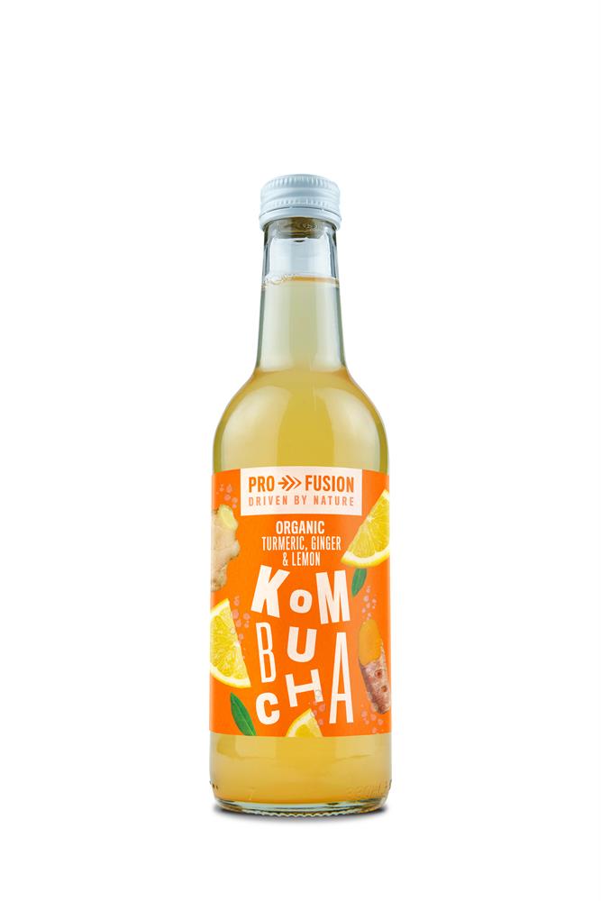 Profusion Chilled Organic Kombucha Turmeric Ginger and Lemon 330ml