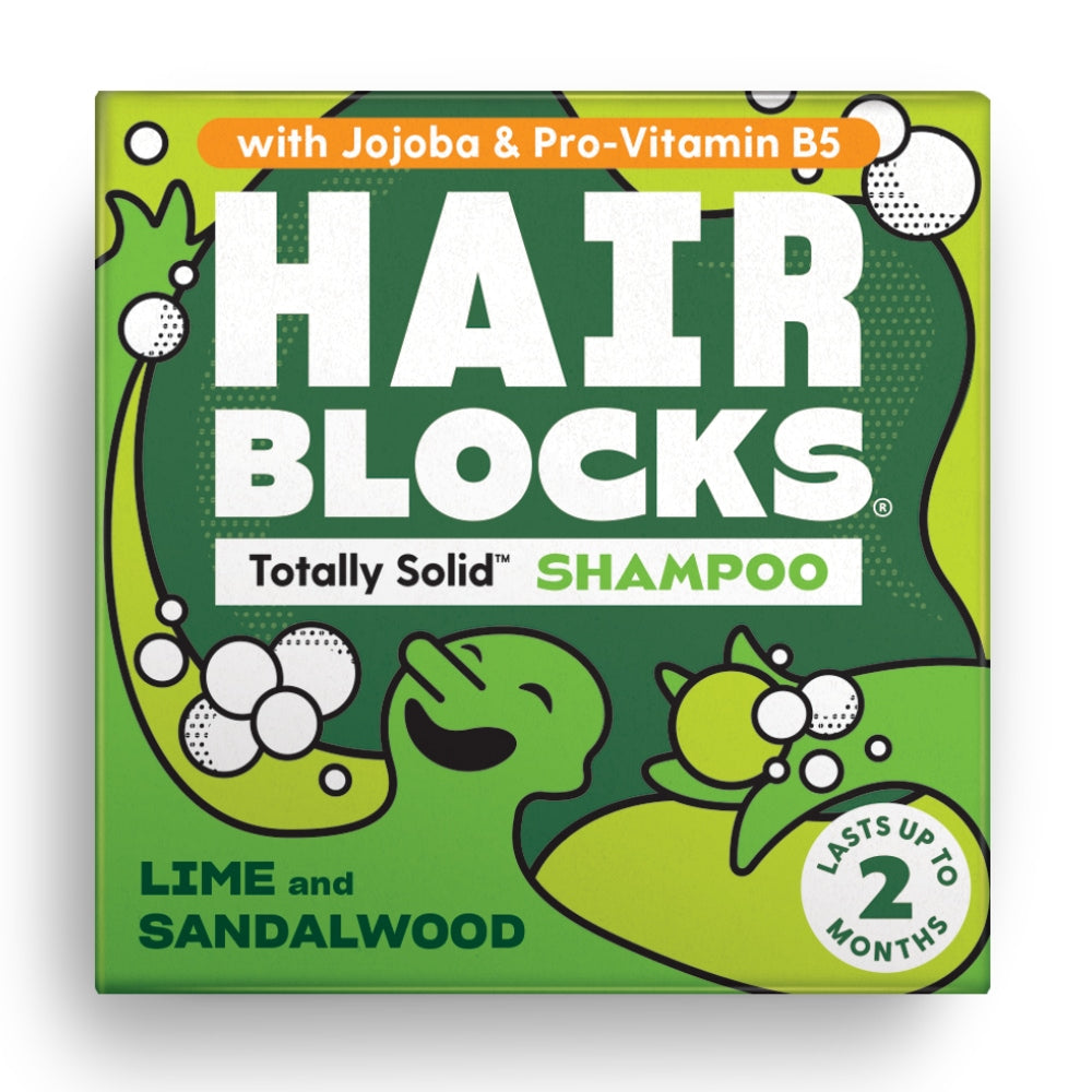 Shower Blocks Hair Blocks Solid Shampoo - Lime & Sandalwood - All hair