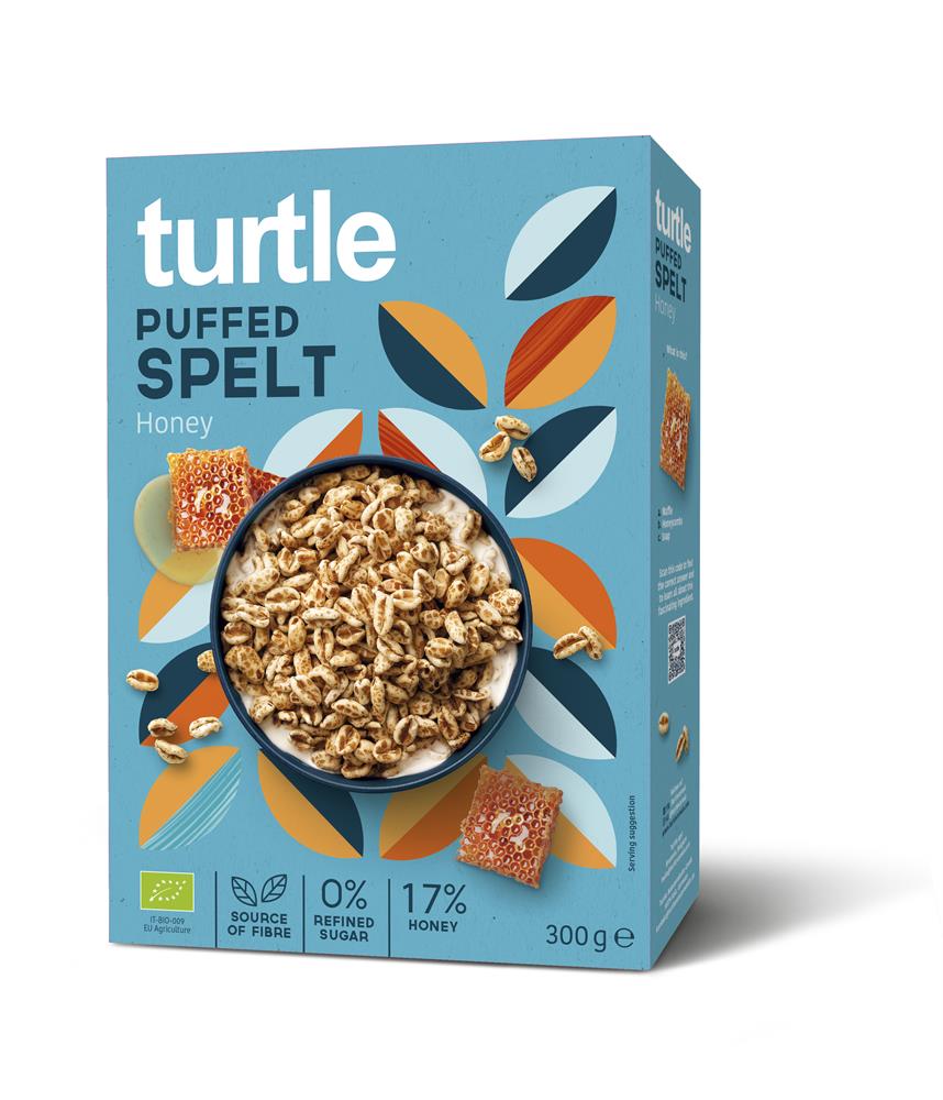 Turtle Puffed Spelt & Honey 300g Organic