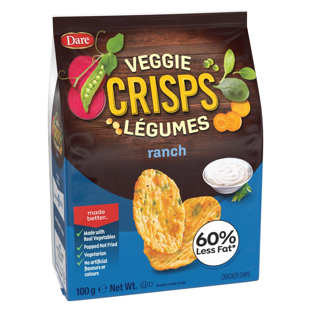 Veggie Crisps VEGGIE CRISPS - Ranch Flavour. Popped not fried. 100g ba