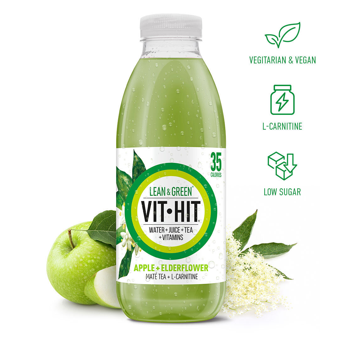 VITHIT Apple & Elderflower, Maté Tea + L-Carnitine LEAN & GREEN (500ml